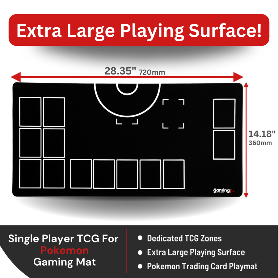 Pokemon Mat Minimalist Card Game Mat For Pokemon TCG - 1 Player - Black ...